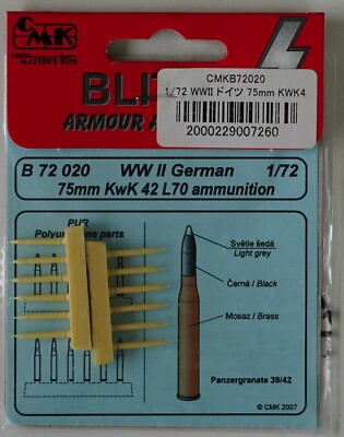 CMK B 72 020 1/72 7.5cm Kw.K.42 L/70 ammunition (x12) | eBay