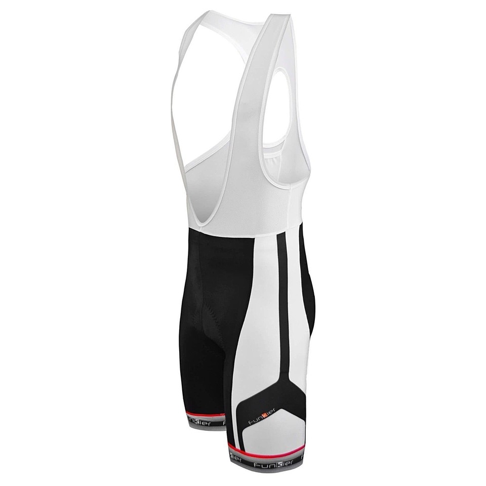 FUNKIER Men's Elite Padded Bib Cyling Shorts S9771-F1 Black with White ...