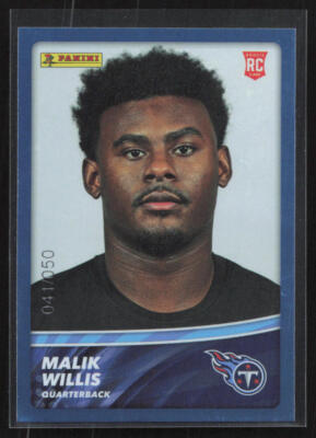 2022 Panini Sticker & Card Malik Willis #99 Titans Light Blue Rookie ...