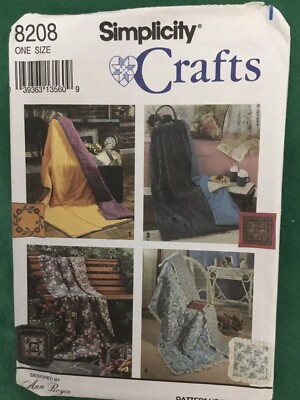 Simplicity Crafts Sewing Pattern 8208 Pillow in a Quilt Throw Home ...
