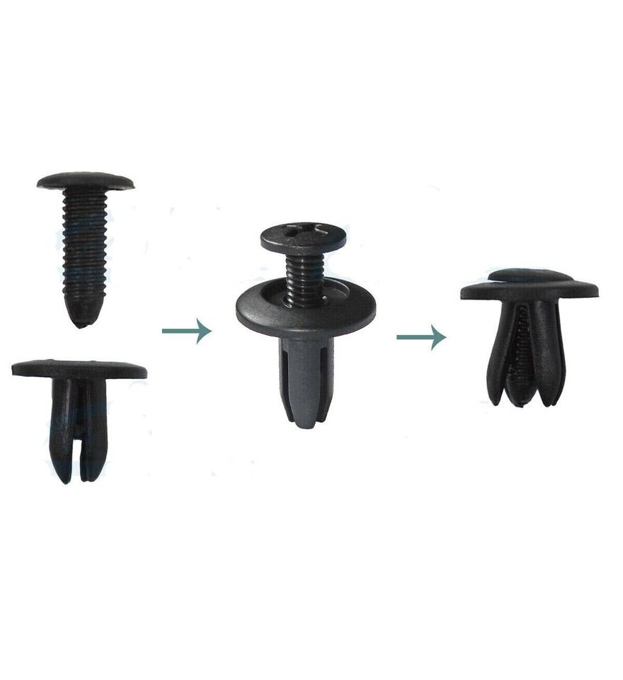 120x 6mm Hole Plastic Car Retainer Push Pin Fit Rivet Fasteners Trim ...