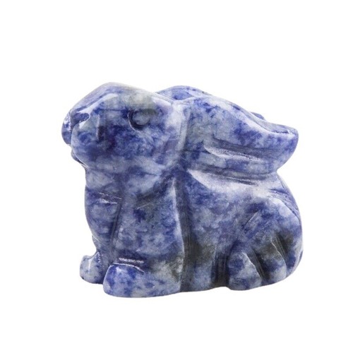 Natural Blue Sodalite Quartz Crystal Carved Rabbit Bunny Healing ...