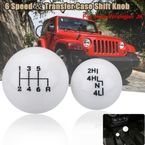 Car Ball Style 6Speed White Shift Knob Head for Jeep/Wrangler 'YJ's "TJ ...