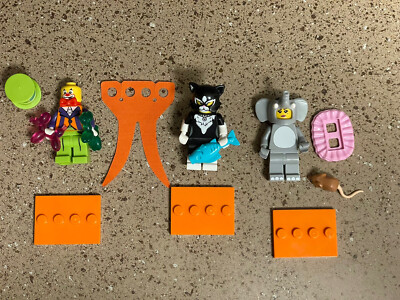 Lego minifigure series 18 cat, elephant, ballon animal party clown | eBay