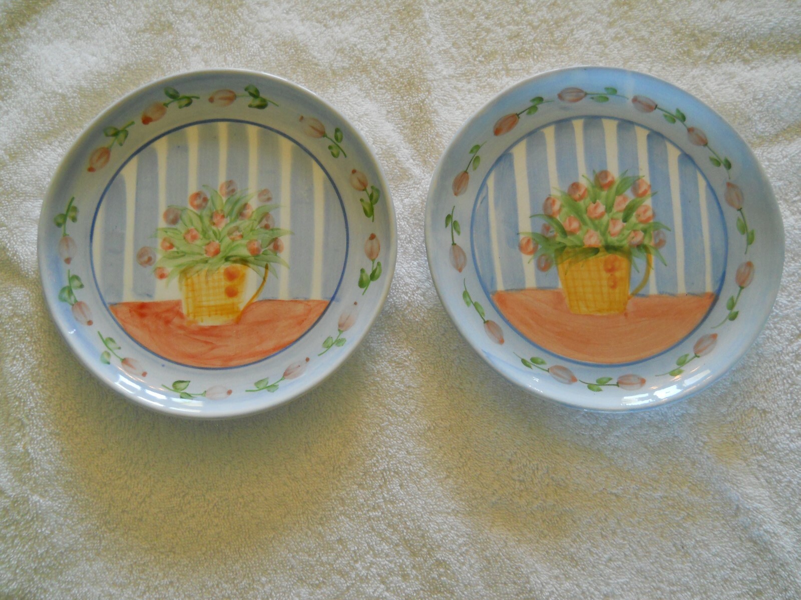 Vintage Pair of Ceramic Floral Basket Plates CBK, LTD 1993 Original ...