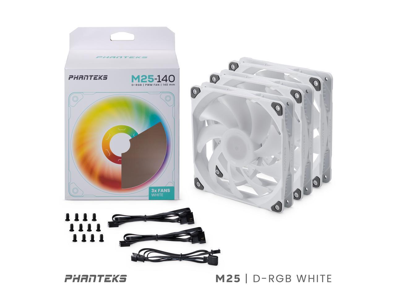 Phanteks M25 PWM D-RGB 140mm Case Fan - White, 3-Pack for sale online ...