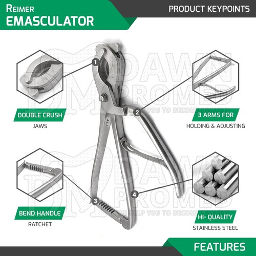 Reimer Emasculator Castration Clamp 12.5" Double Crush Veterinary Instruments | eBay