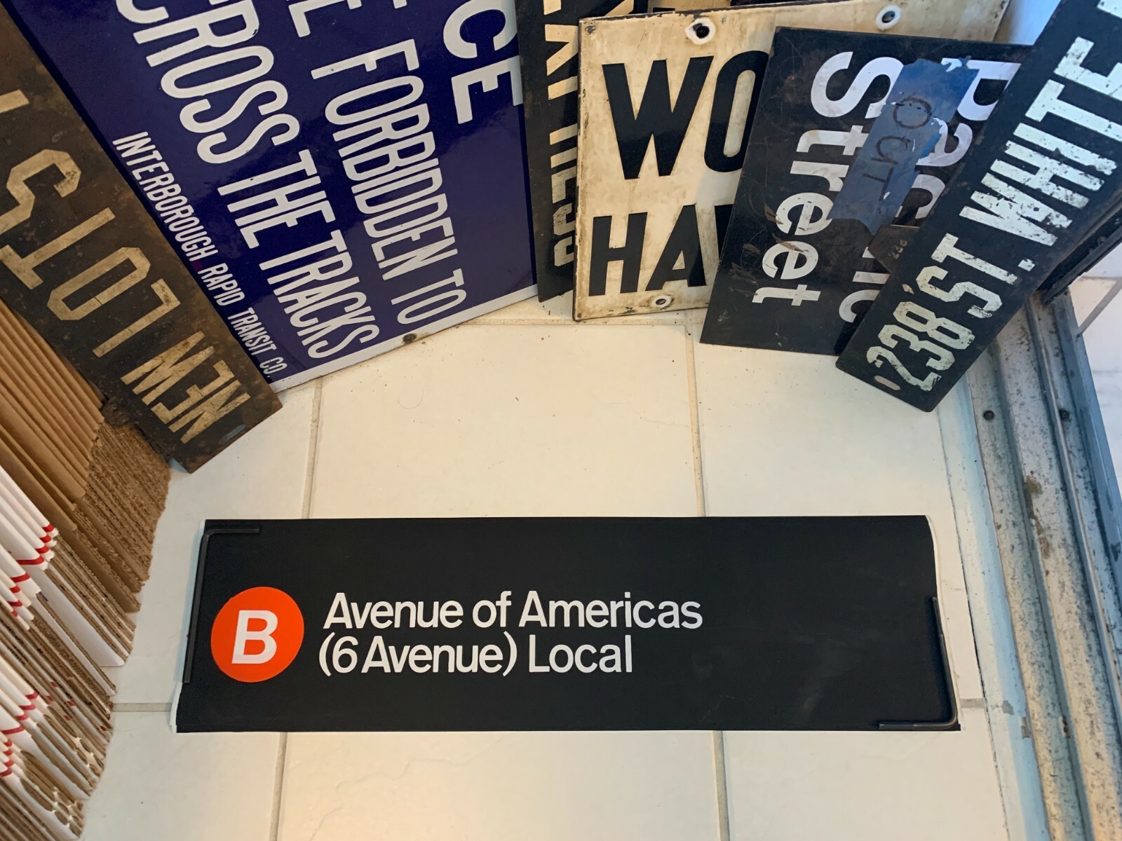 NY NYC SUBWAY ROLL SIGN R27 B AVENUE OF AMERICAS 6 AVENUE LOCAL ...