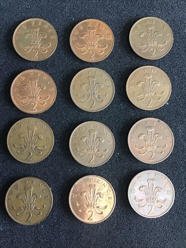 12 Coins 2p New Pence Coin UK Circulated Various Years All 1980’s | eBay