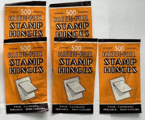 (5) PACKS OF KLEEN-PEEL STAMP HINGES 2500 HINGES UNFOLDED SEALED QTY ...