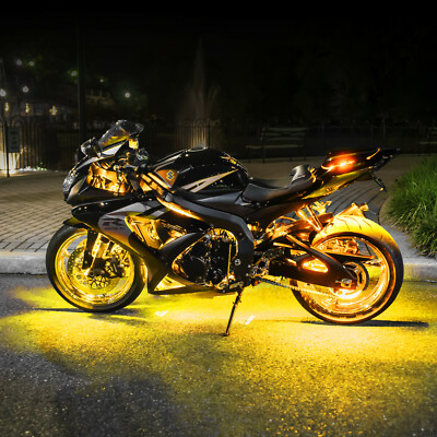 XKGLOW Single Color Motorcycle LED Accent Light Strip Kit Amber ...