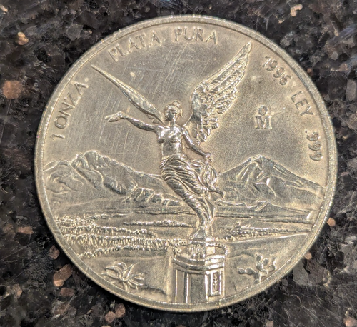 1996 1 Oz 999 SILVER MEXICO Libertad Pura Plata Coin Limited Mint Round ...