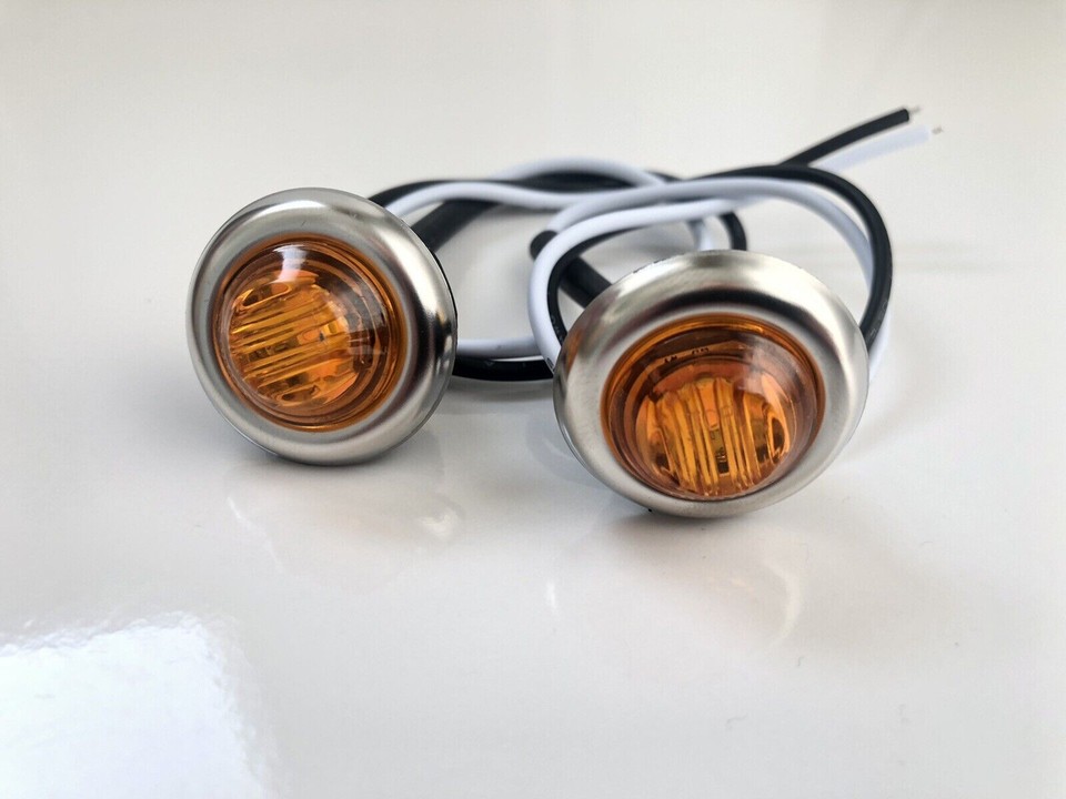 2x Amber Side Light Indicator For Classic Car Fiat Lancia Jaguar Morgan ...