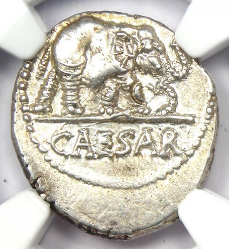 Julius Caesar AR Denarius Silver Elephant Coin 49 BC - Certified NGC ...