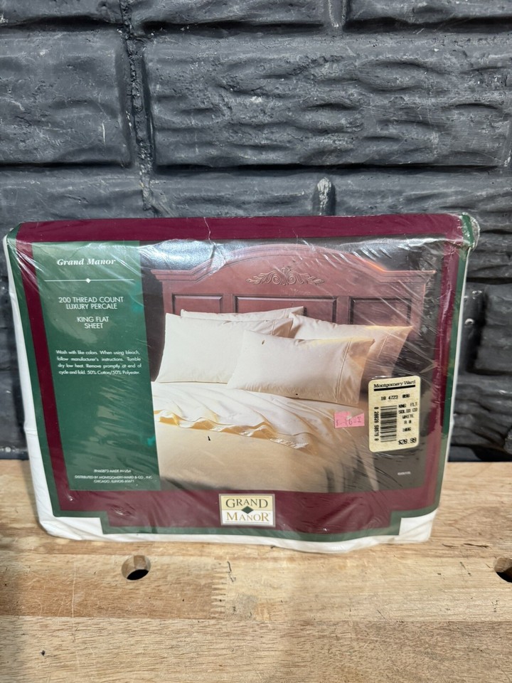 Vintage Grand Manor Westpoint Stevens White King Flat Sheet New | eBay
