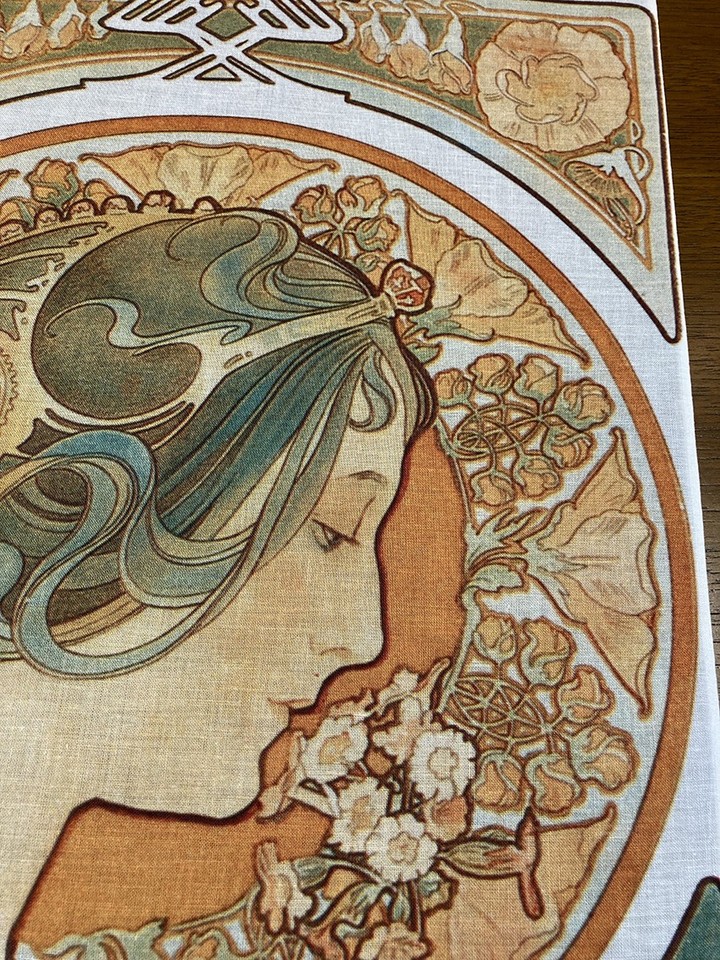 Alphonse Mucha Primrose Tenugui 93×35cm Japanese Cotton Textile Used | eBay