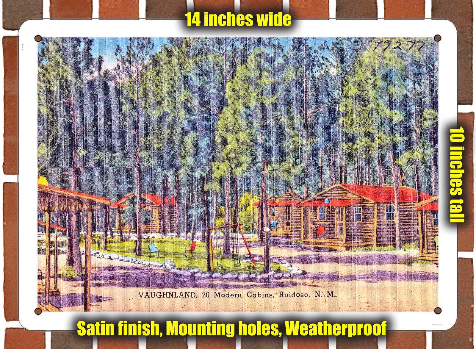 METAL SIGN - New Mexico Postcard - Vaughnland, 20 Modern Cabins ...