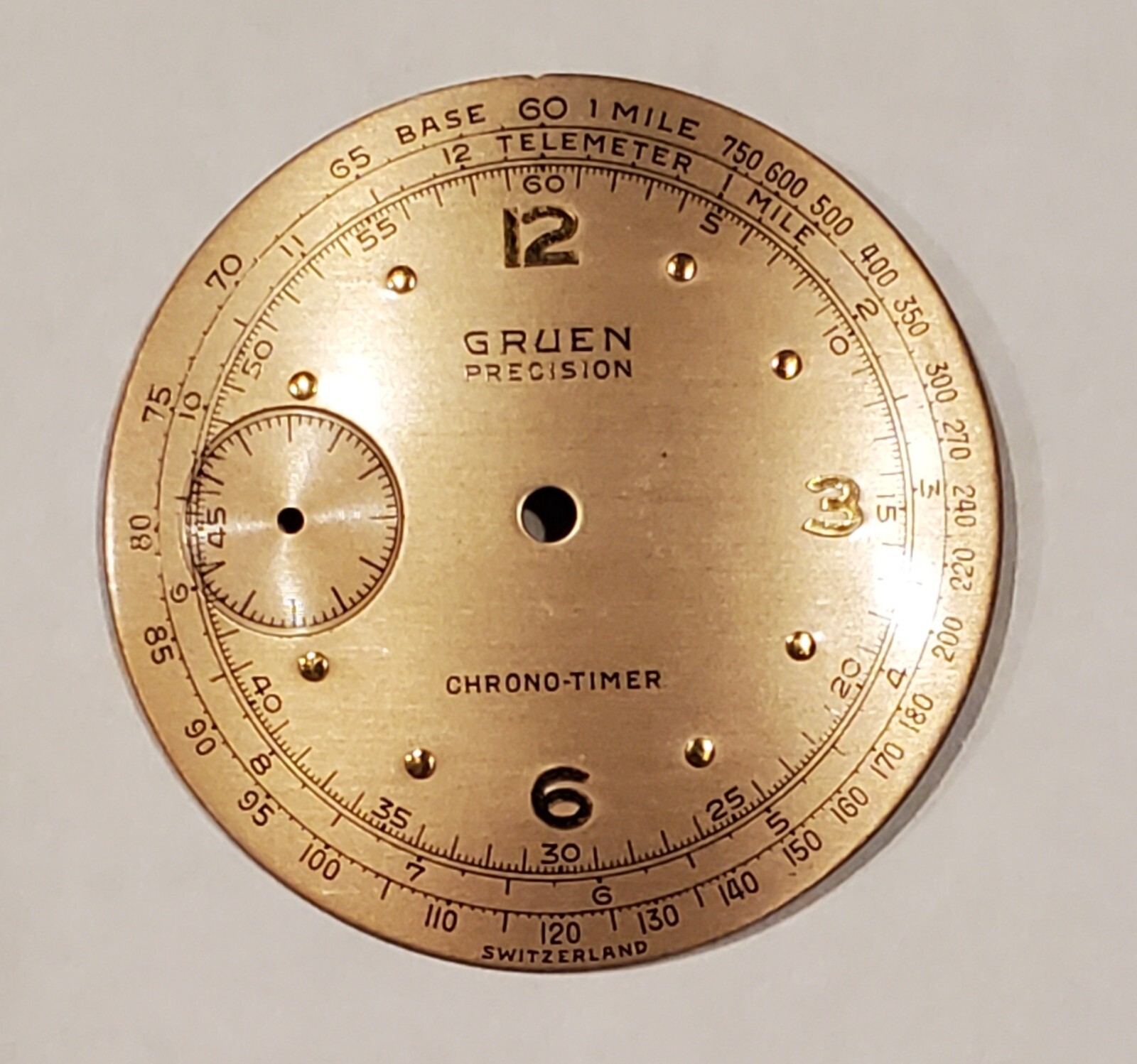 Genuine NOS Copper Colored With Gold Dots Gruen Precision Chrono-Timer ...