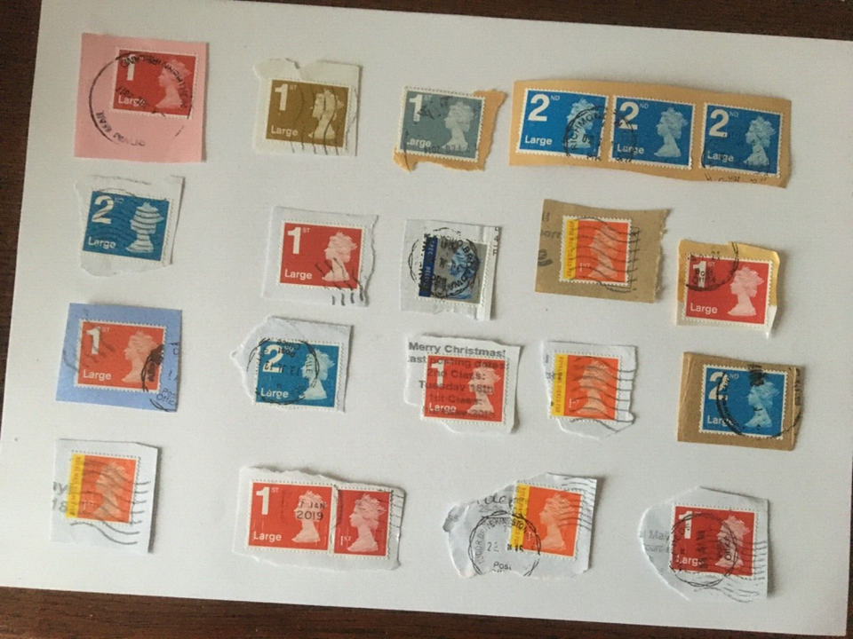 selection of high value security issues gb stamps used most on paper ...