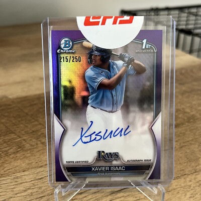 2023 Bowman Chrome XAVIER ISAAC 1st Bowman Auto Purple 215/250 TAMPA ...