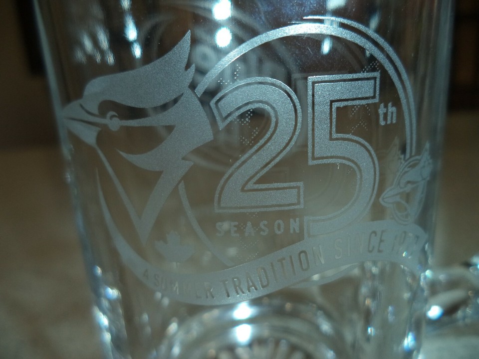 Labatt Blue Light Toronto Blue Jays 25th Anniversary 12 oz Etched Glass ...