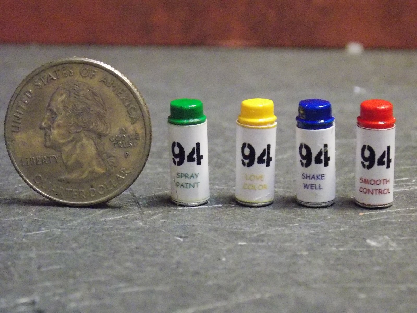 Dollhouse Miniature Spray Paint Can Set 94 1:12 inch scale A3 Dollys ...