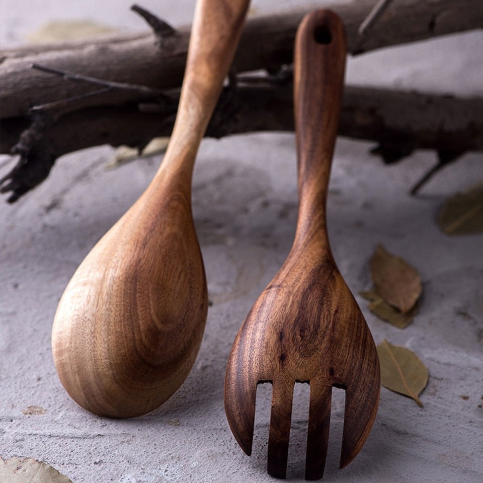 Long Handle Acacia Mangium Rice Spoon Wooden Paddle Porridge Soup Scoop ...