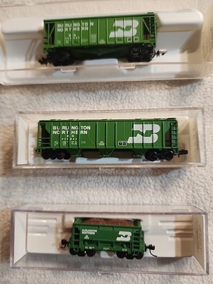 (BN2) Lot of 3 Atlas N Scale Burlington Northern BN Airslide Boxcar Ore ...