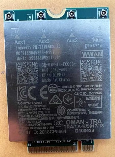 Genuine TPHT3 Dell Latitude T77W968 DW5821e Snapdragon X20 4G LTE Card ...