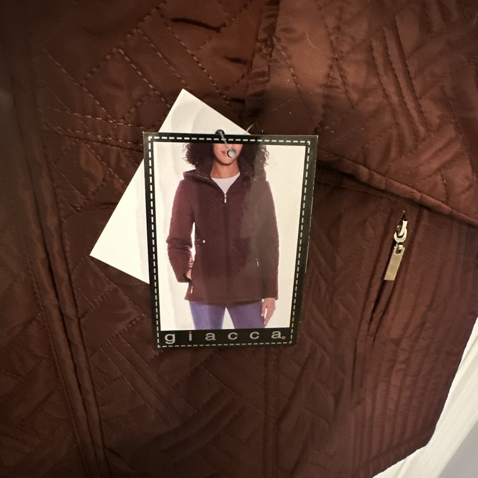 New Giacca Women’s Removable Hood Midweight Quilted Jacket Size 2XL ...