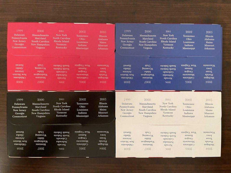 CSN 2004 State Quarter Set, Platinum, Gold, Denver, and Philadelphia ...