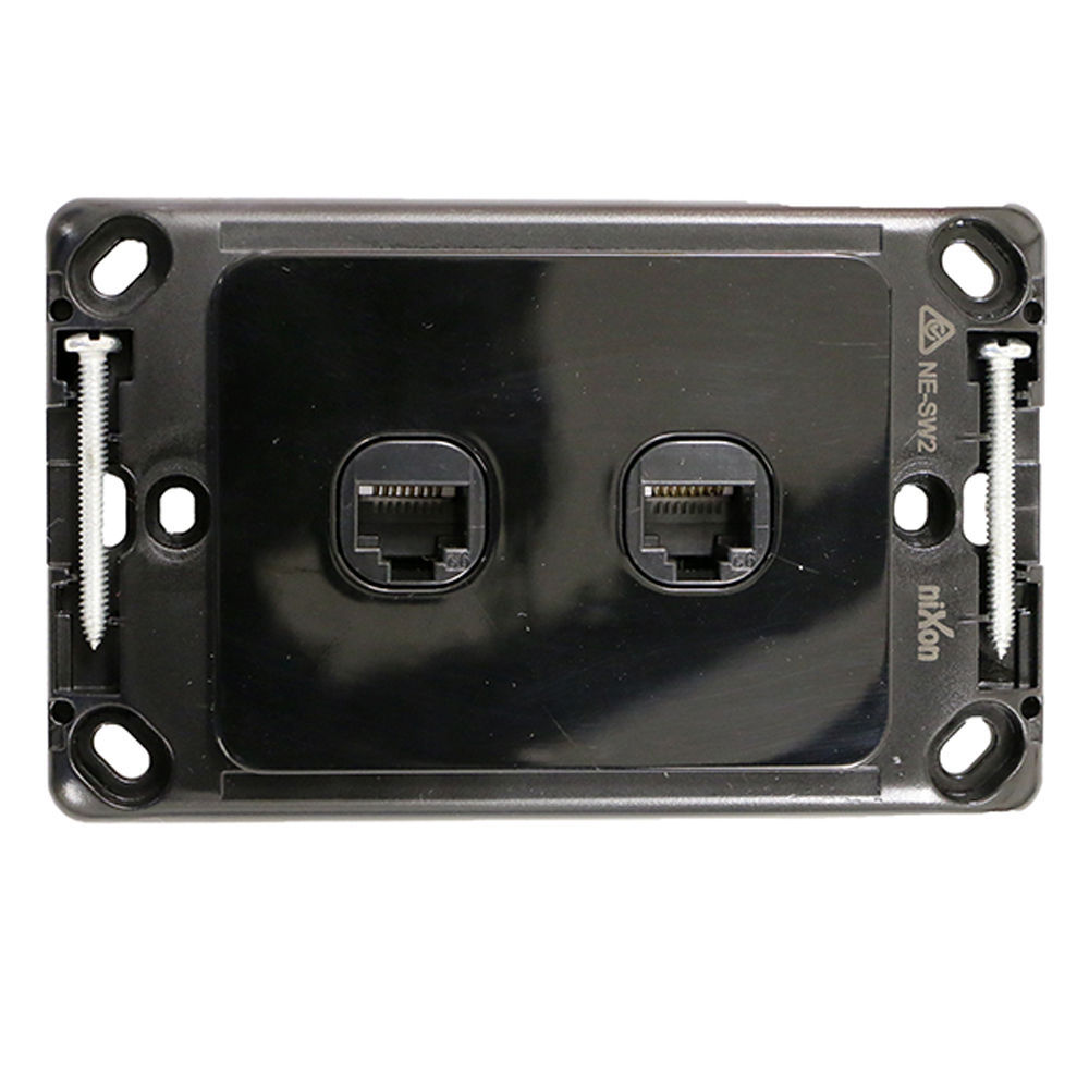 2 Gang Wall Plate Wallplate Clipsal Style RJ45 Cat 6 Data Network LAN ...