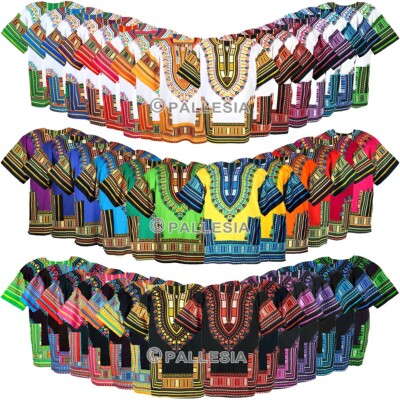 Dashiki shirt 50 shades color unisex african bohemian style cotton 100% ...