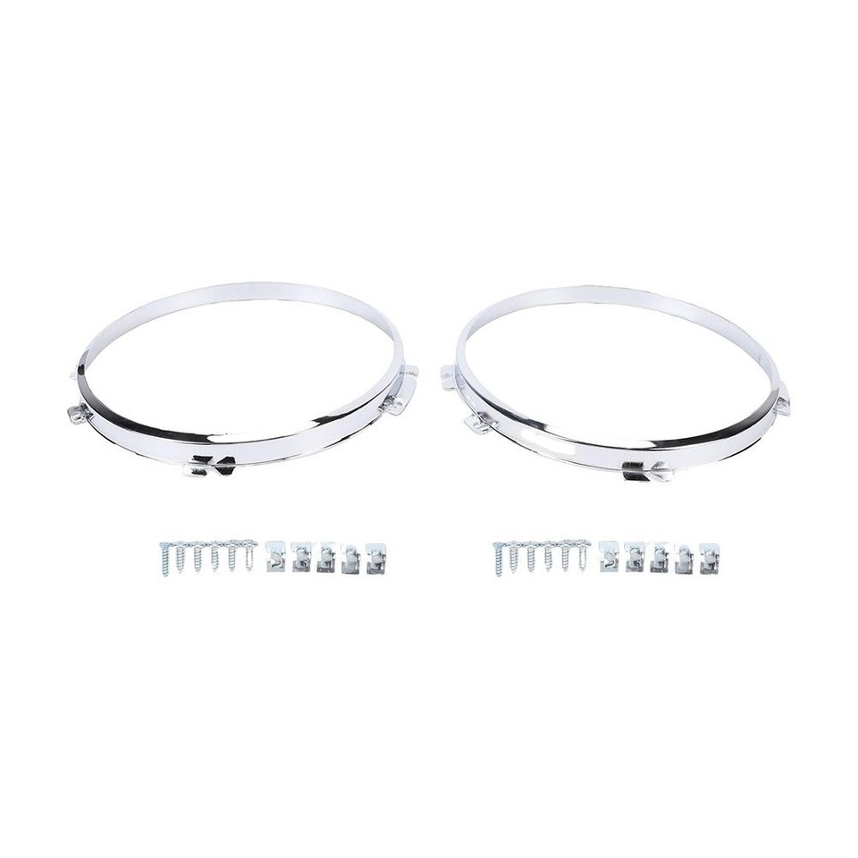 For Restoration 7in Headlamp Bezel Chrome Retaining Ring For Land Rover ...