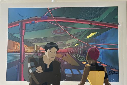 BATMAN BEYOND Series OPC TERRY & MAXINE ANIMATION CEL A5 HAND SIGNED B ...