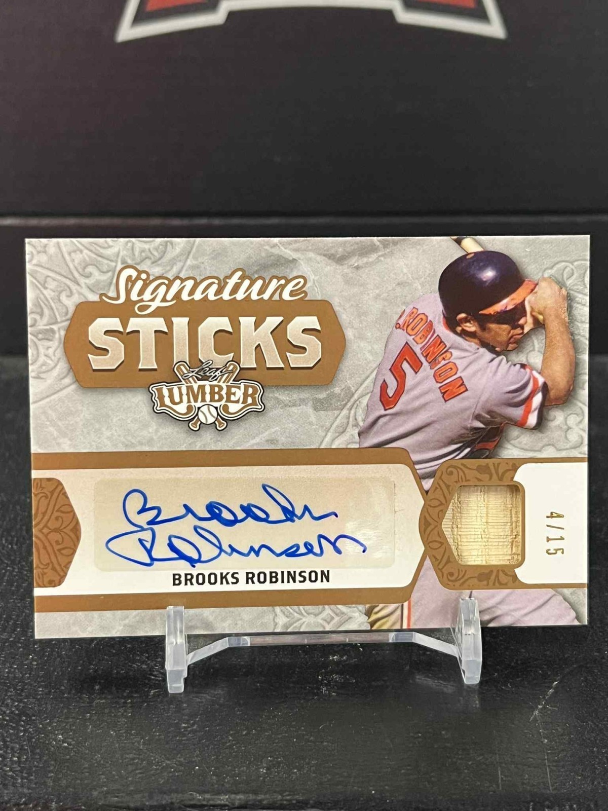 2022 LEAF LUMBER BROOKS ROBINSON SIGNATURE STICKS BRONZE 4/15 MEM AUTO ...