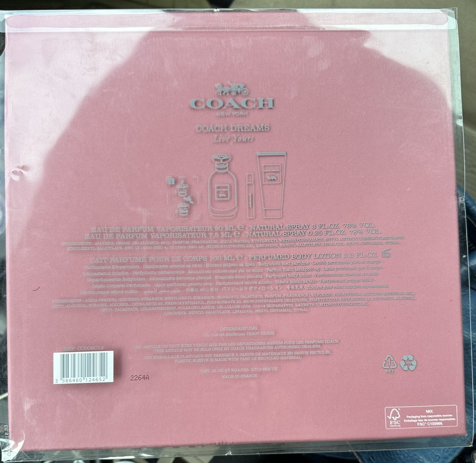 Coach Dreams by Coach 3.0 oz & 7.5 ml EDP Spray + 3.3 oz B/Lotion. SET ...
