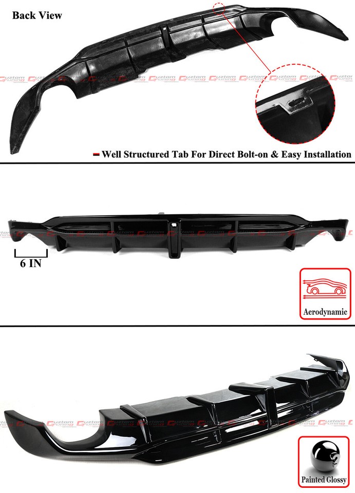 2023-2025 Acura Integra DE4 GF Gloss Black LED Rear Bumper Diffuser ...