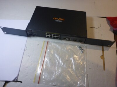 GENUINE RACK MOUNT SHELF BRACKETS / EARS + SCREWS FOR HP / ARUBA 8 PORT ...