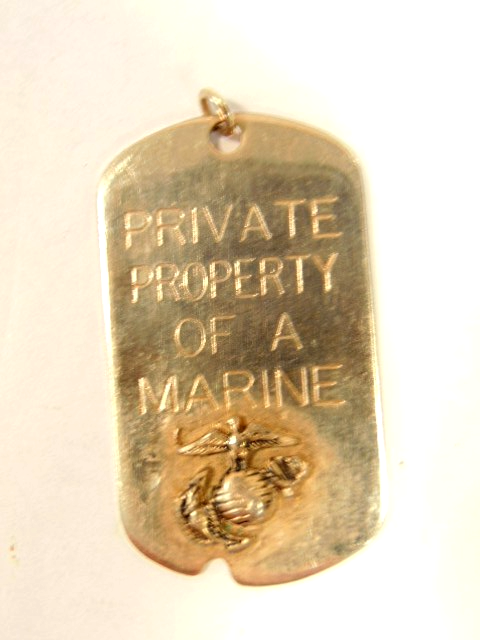 Private Property of a Marine tag with USMC emblem below (damage or nick ...