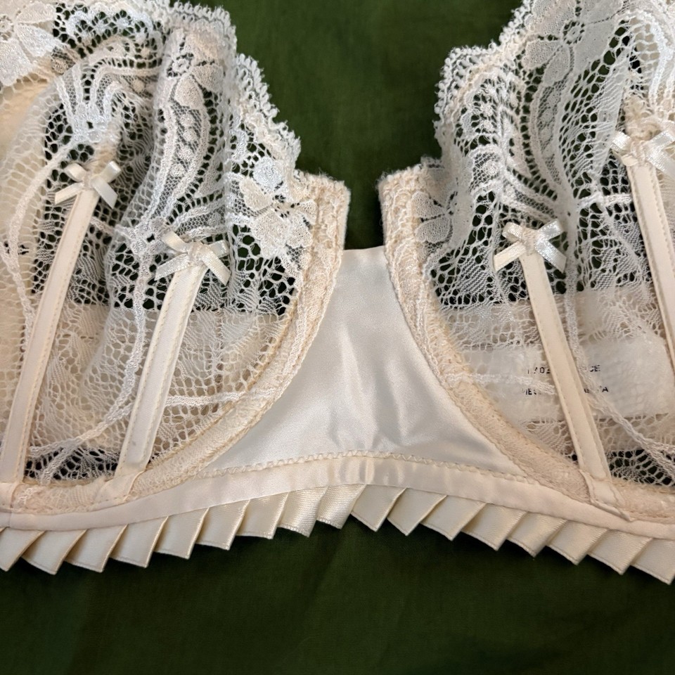 Simone Perele Adelaide Bra Demi Lace Half Cup Sheer Petal Beige Size ...