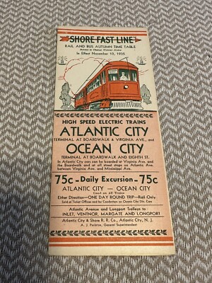 1930’s-Shore Fast Line Atlantic City & Ocean City NJ,ELECTRIC TRAIN ...