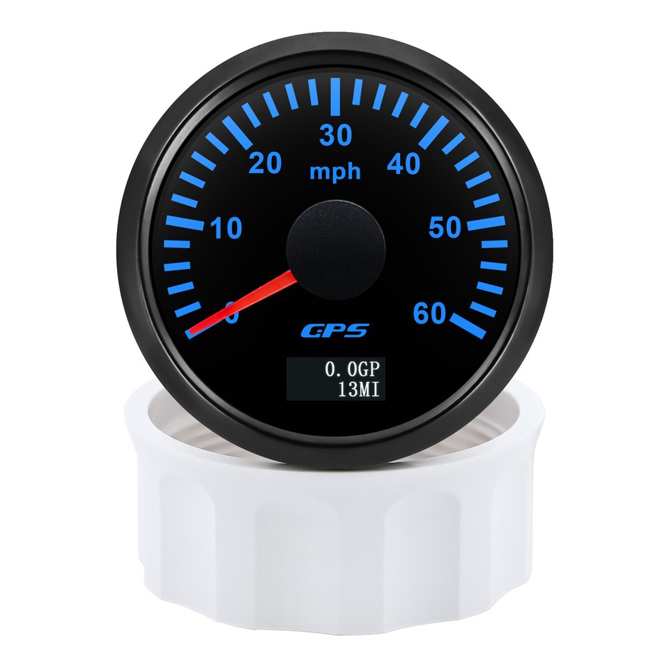 52mm LCD Digital GPS Speedometer 0-60 MPH Gauge 7 Colors for Truck ...