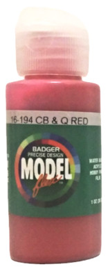 Badger Model Flex 16-194 CB&Q Burlington Red 1 oz Acrylic Paint Bottle ...