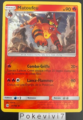 Carte Pokemon MATOUFEU 25/149 REVERSE Soleil et Lune 1 SL1 FR NEUF | eBay