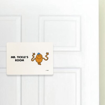 Mr Men Door Plaque Mr Tickle Room Sign Adhesive Sticky Pads Kids ...