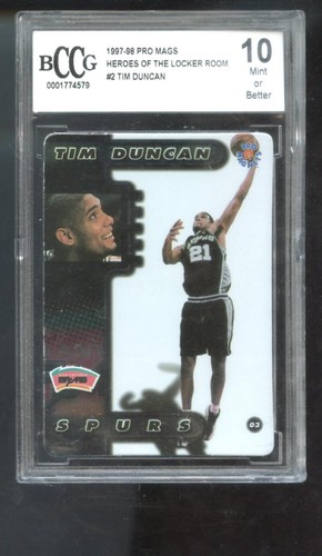 1997-98 Pro Mags Magnet #3 Tim Duncan Graded ROOKIE Basketball Card ...