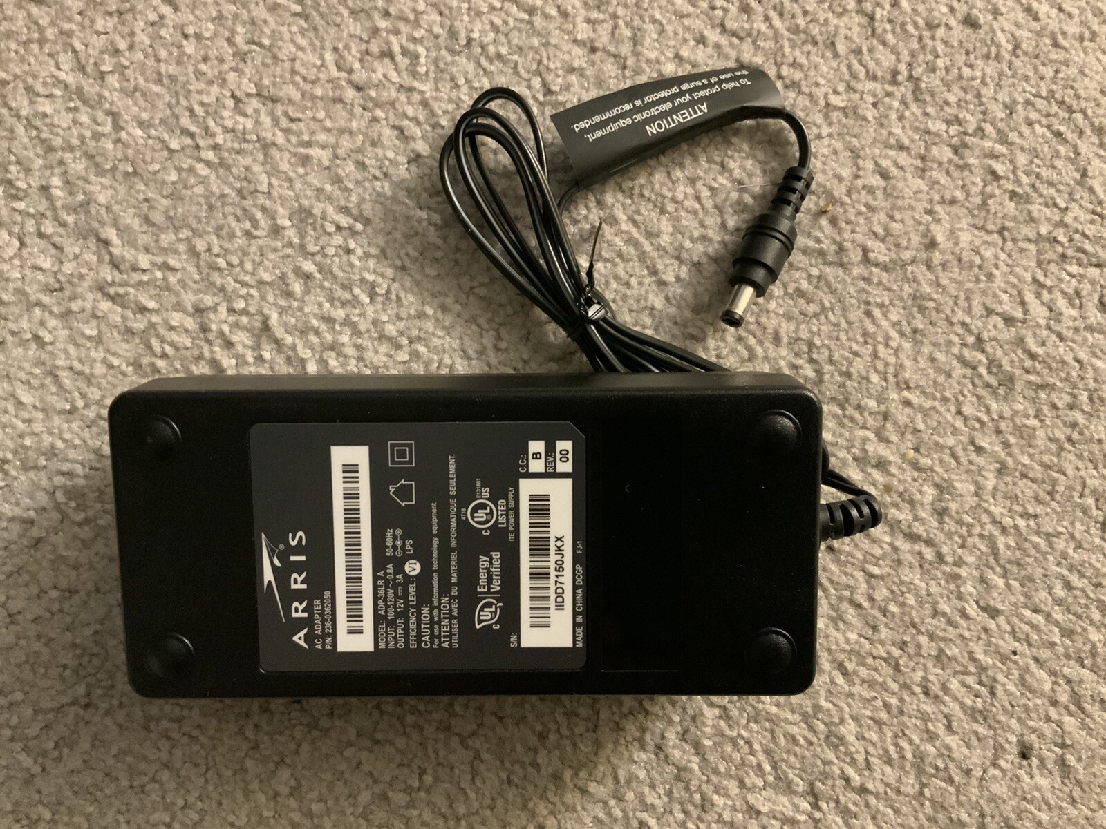 ARRIS AC Adapter Adp-36lr a 12v 3a for sale online | eBay