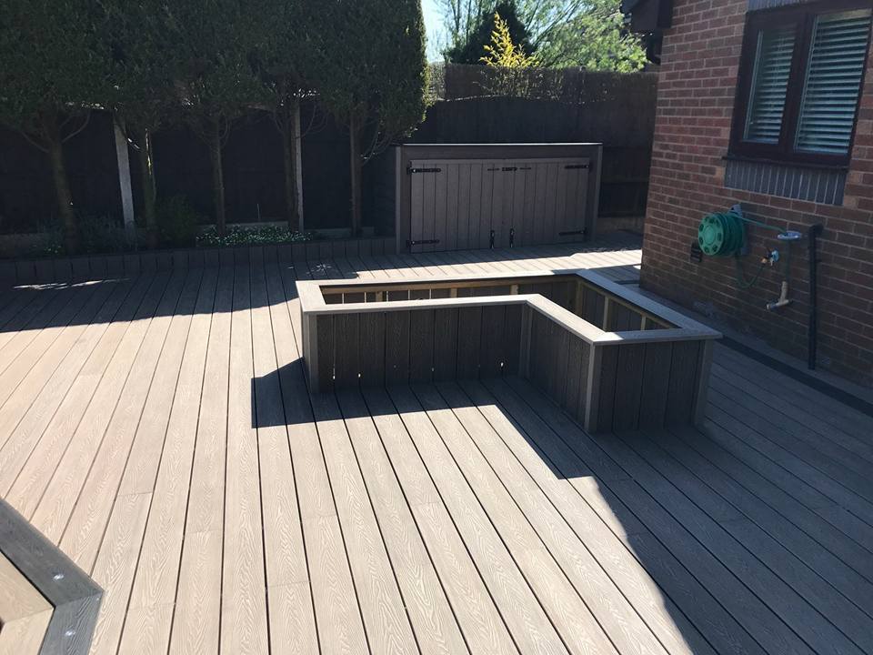 WPC Premium Terrassendielen 3D-geprägte Braun Holzterrasse ...