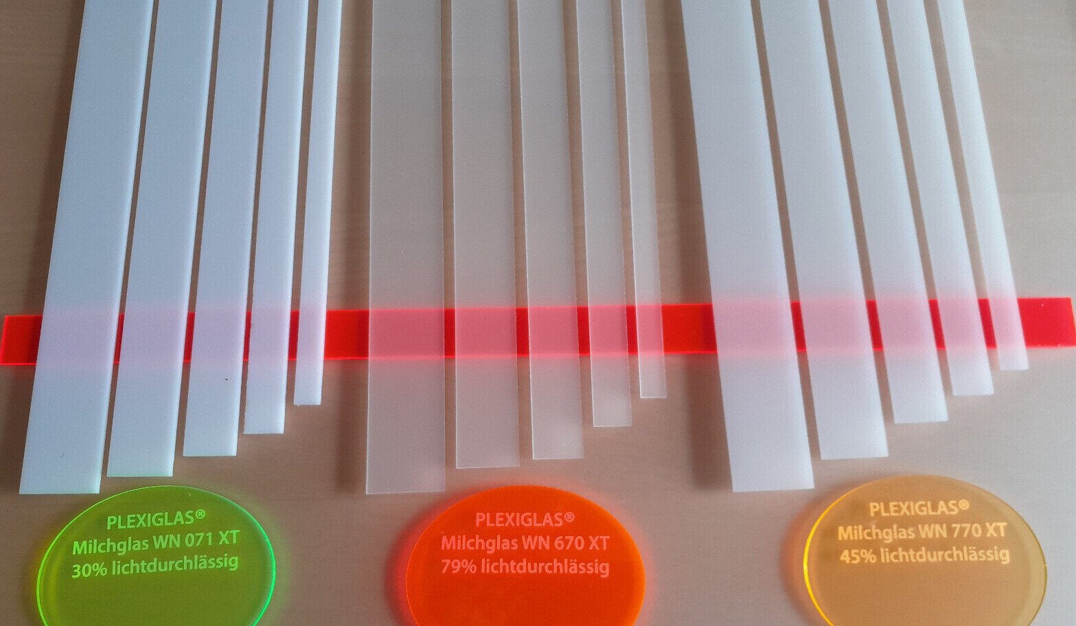 Milchglas PLEXIGLAS® Acrylglas Leiste Streifen Difusor MaßZuschnitt ...